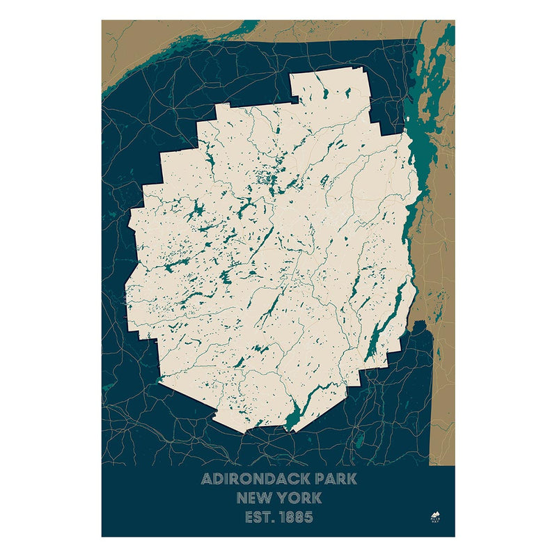 Adirondack Park Poster | Adirondack Park Map | Muir Way