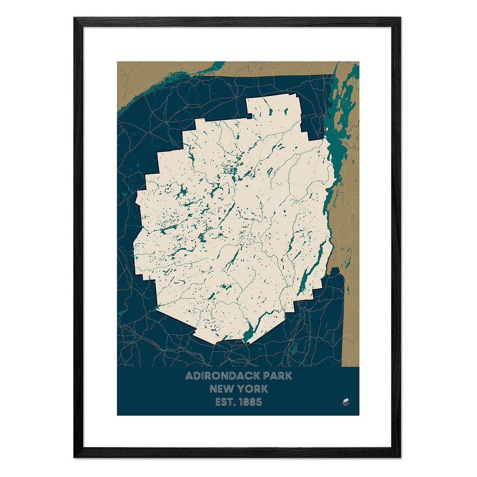 Adirondack Park Poster | Adirondack Park Map | Muir Way