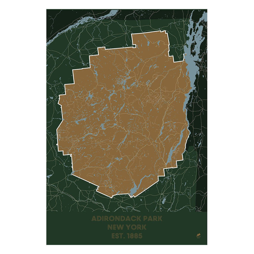 Adirondack Park Poster | Adirondack Park Map | Muir Way