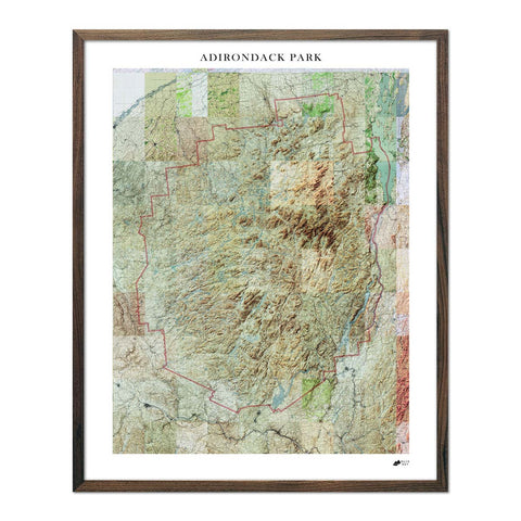 Adirondack Topographical Relief Map | Vintage Elevation maps – Muir Way