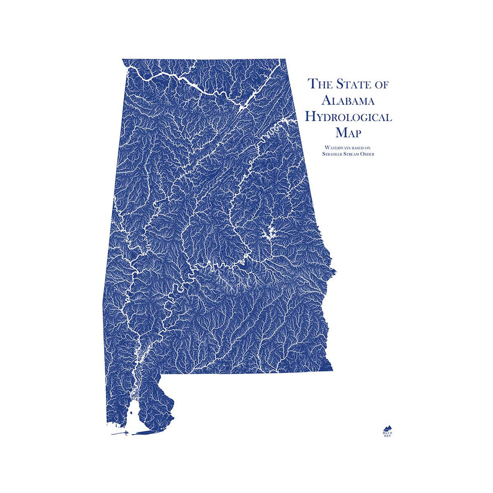 Alabama Hydrological Relief Map | Map of rivers & more – Muir Way