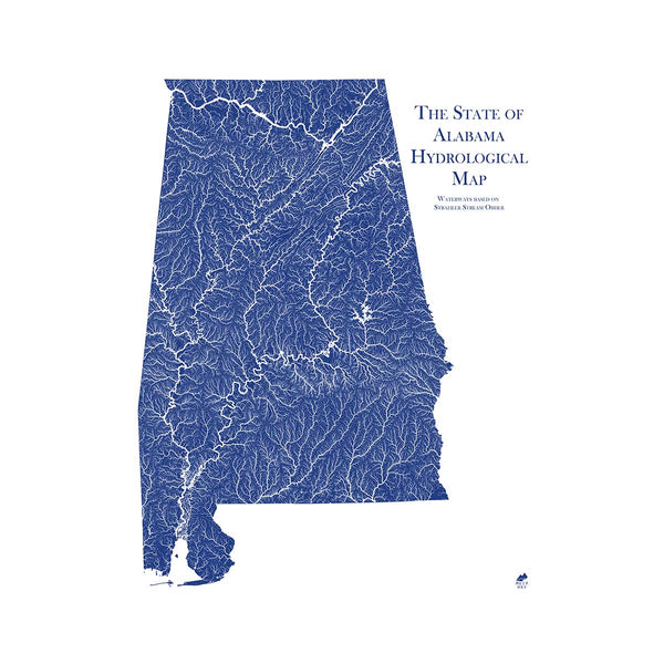 Alabama Hydrological Relief Map | Map of rivers & more - Muir Way