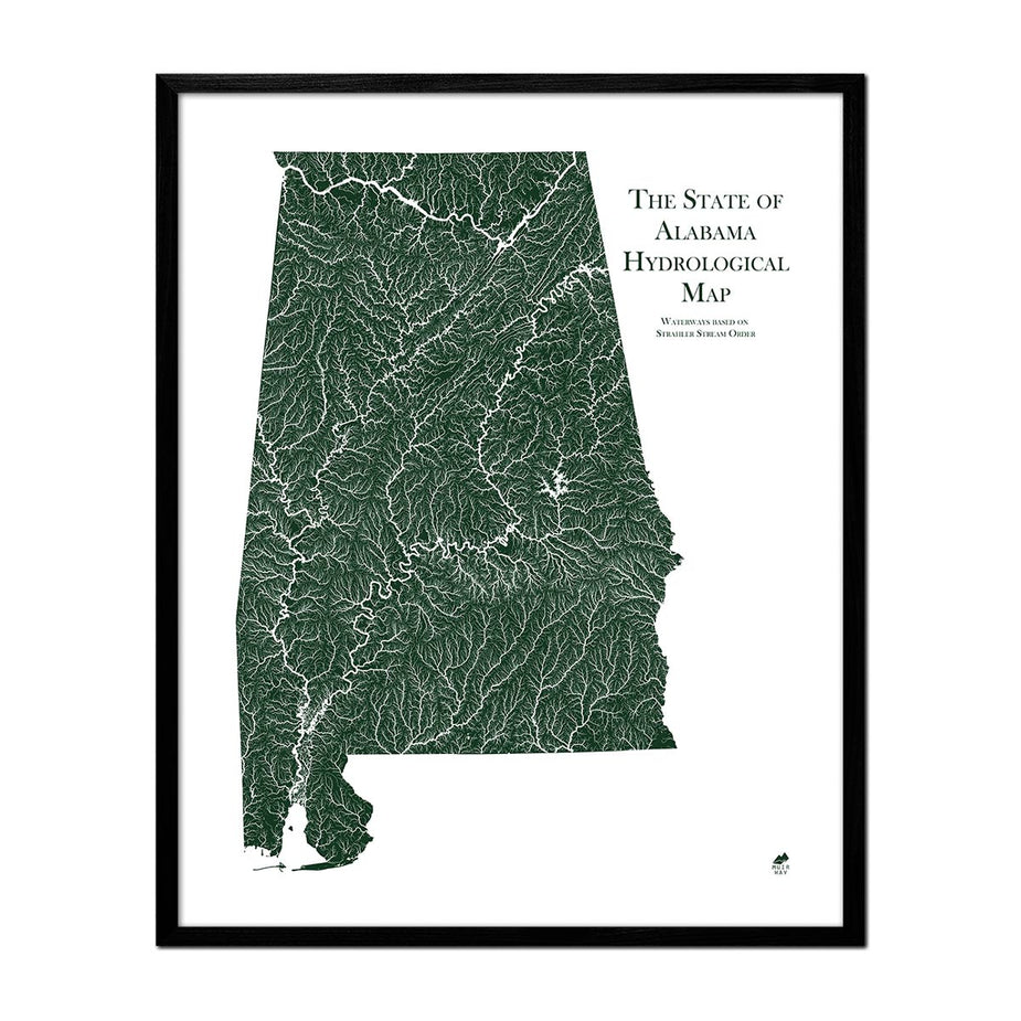 Alabama Hydrological Relief Map | Map of rivers & more – Muir Way