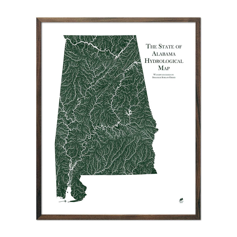 Alabama Hydrological Relief Map | Map of rivers & more - Muir Way