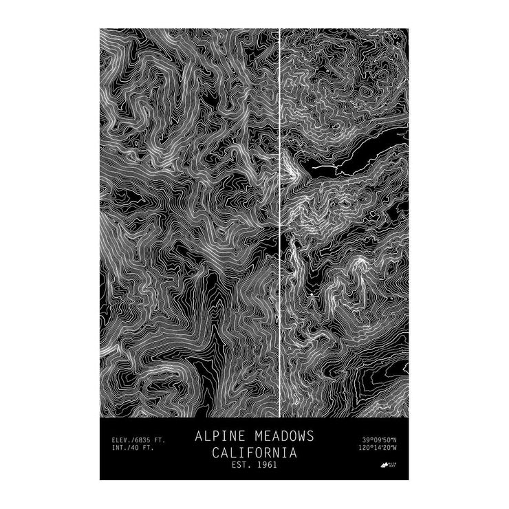 Alpine Meadows, California-TOPO Series Map – Muir Way
