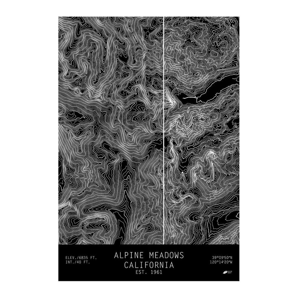 Alpine Meadows, California-TOPO Series Map – Muir Way