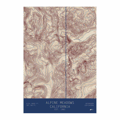 Alpine Meadows, California-TOPO Series Map – Muir Way