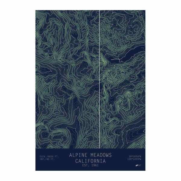 Alpine Meadows, California-TOPO Series Map - Muir Way