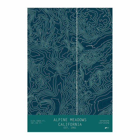 Alpine Meadows, California-TOPO Series Map – Muir Way