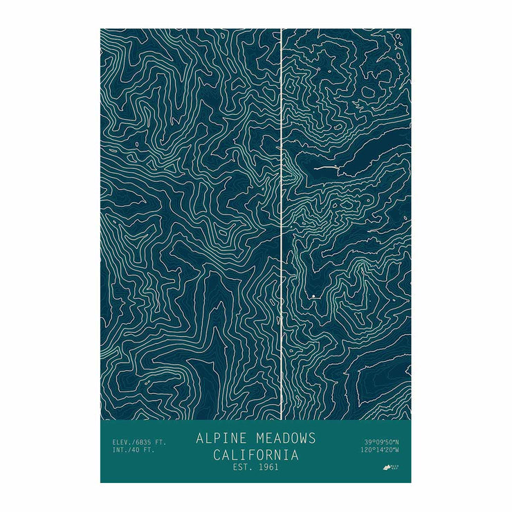 Alpine Meadows, California-TOPO Series Map – Muir Way