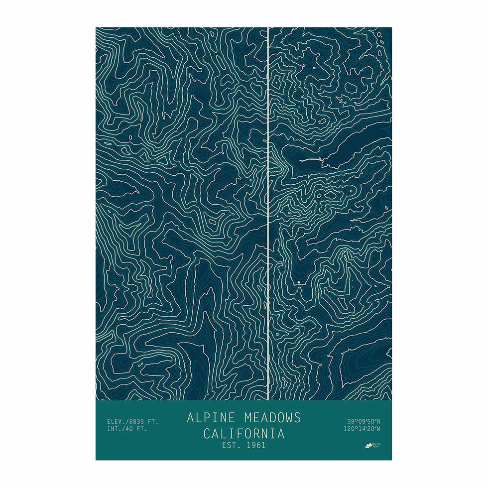 Alpine Meadows, California-TOPO Series Map – Muir Way