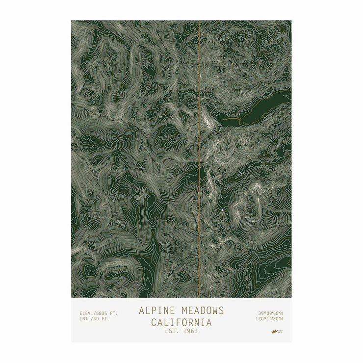 Alpine Meadows, California-TOPO Series Map – Muir Way