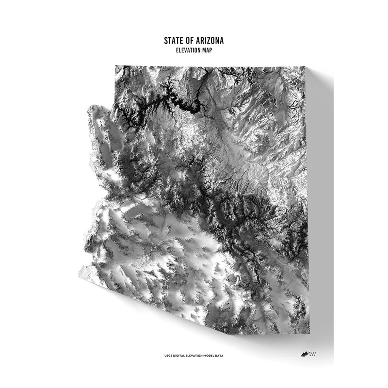 Arizona Elevation Map - Muir Way