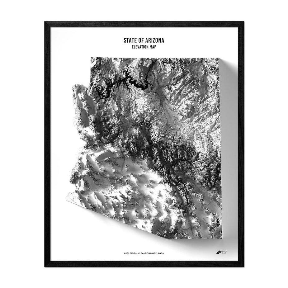 Arizona Elevation Map – Muir Way