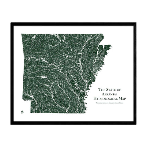 Arkansas Hydrological Relief Map | Map of rivers, streams & more – Muir Way