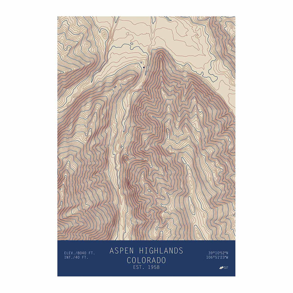 Aspen Highlands, Colorado-TOPO Series Map – Muir Way