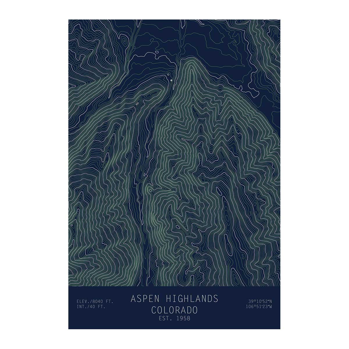 Aspen Highlands, Colorado-TOPO Series Map - Muir Way