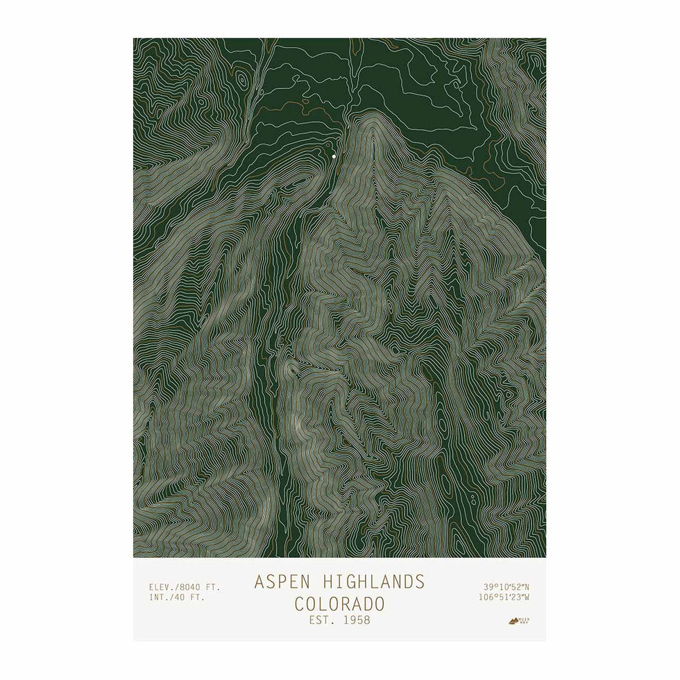 Aspen Highlands, Colorado-TOPO Series Map – Muir Way