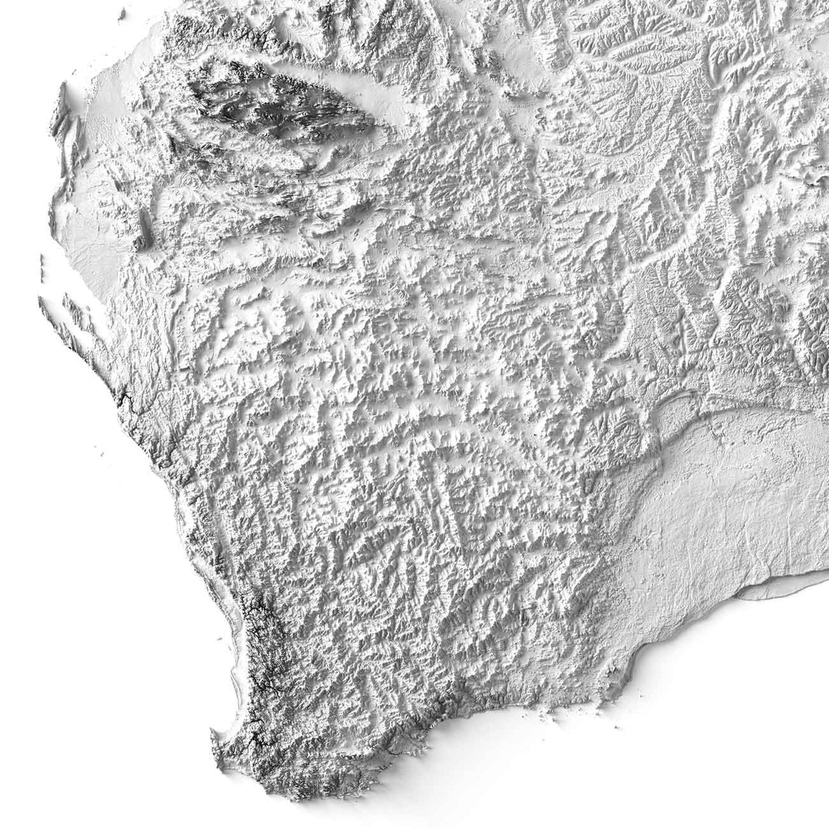 Australia Elevation Map - Muir Way