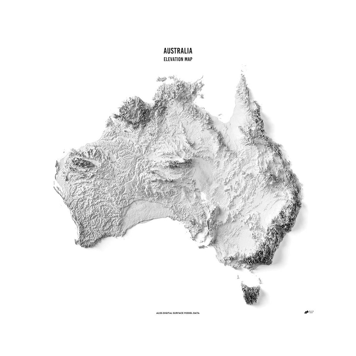 Australia Elevation Map - Muir Way