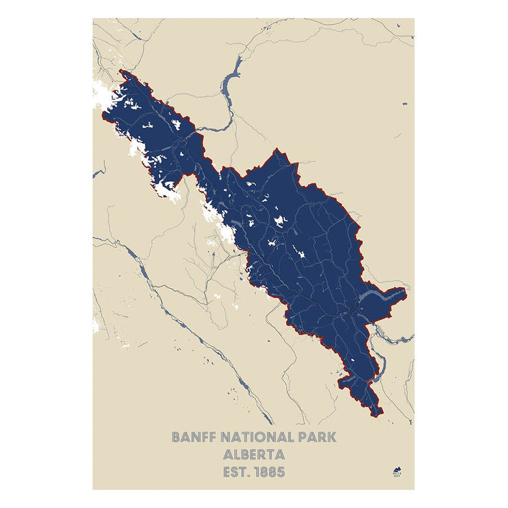 Banff National Park Poster | National Park Map | Muir Way