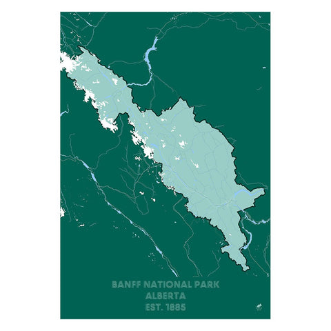 Banff National Park Poster | National Park Map | Muir Way