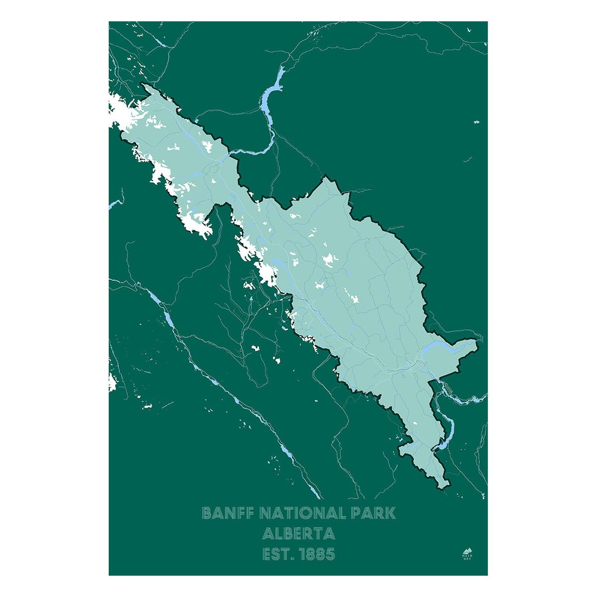 Banff National Park Poster | National Park Map | Muir Way