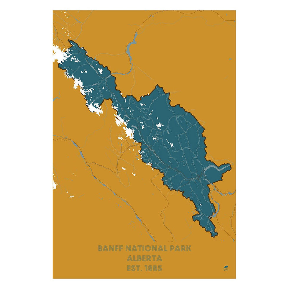 Banff National Park Poster | National Park Map | Muir Way
