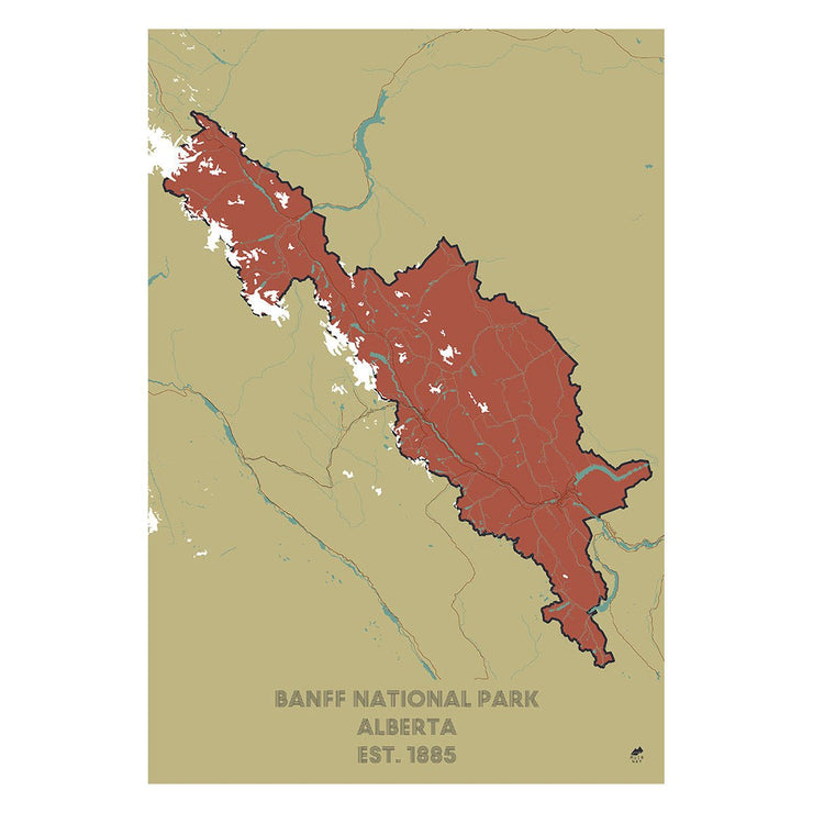 Banff National Park Poster | National Park Map | Muir Way