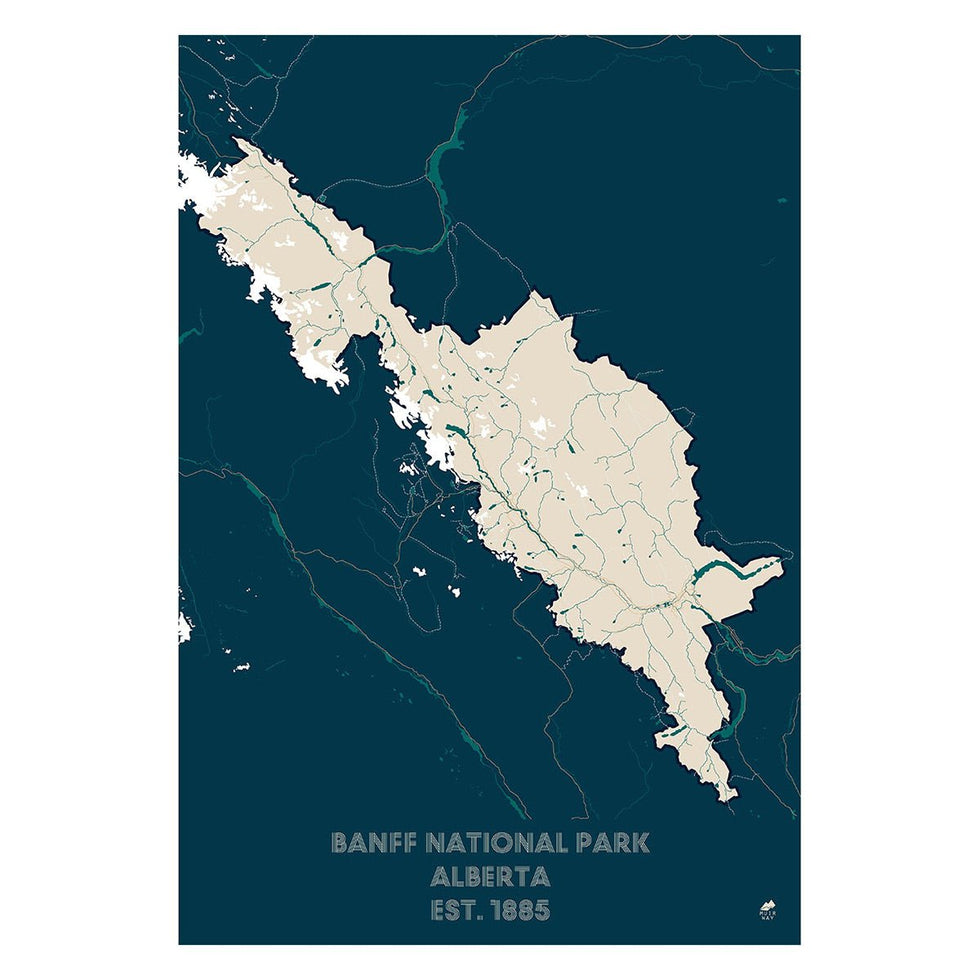 Banff National Park Poster | National Park Map | Muir Way