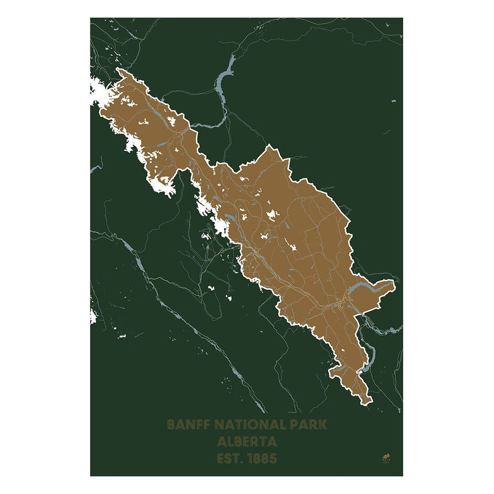 Banff National Park Poster | National Park Map | Muir Way