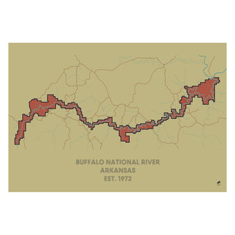 Buffalo National River Poster | Buffalo National River Map | Muir Way