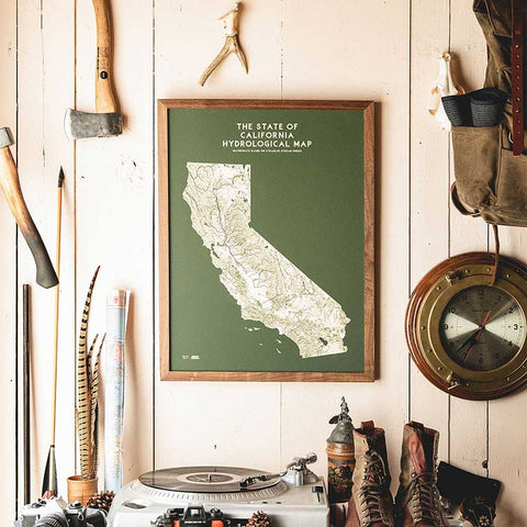 California Hydrological Map – Canvas Green – Muir Way