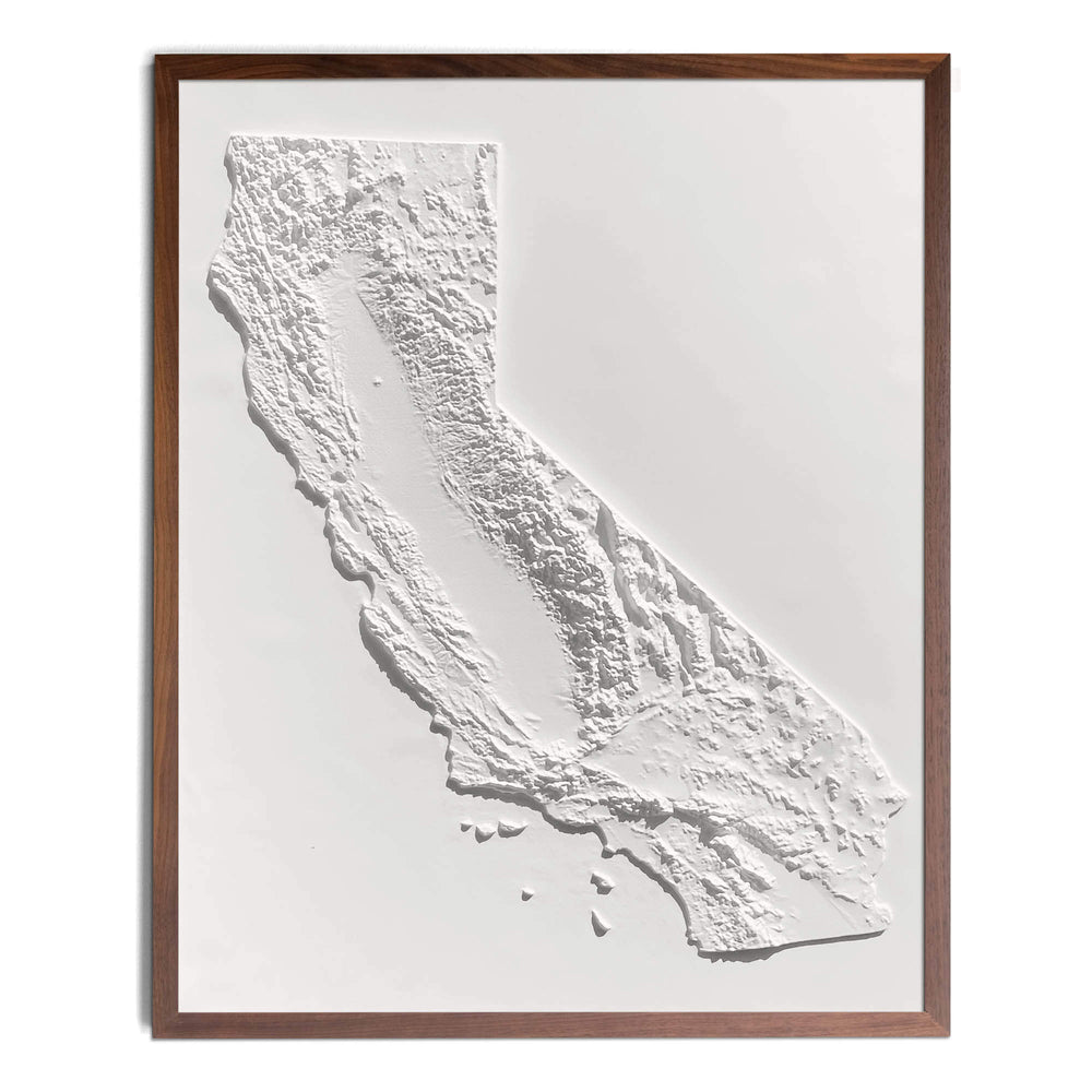 California Relief Maps | Map Art | Elevation, Hydrological - Muir Way