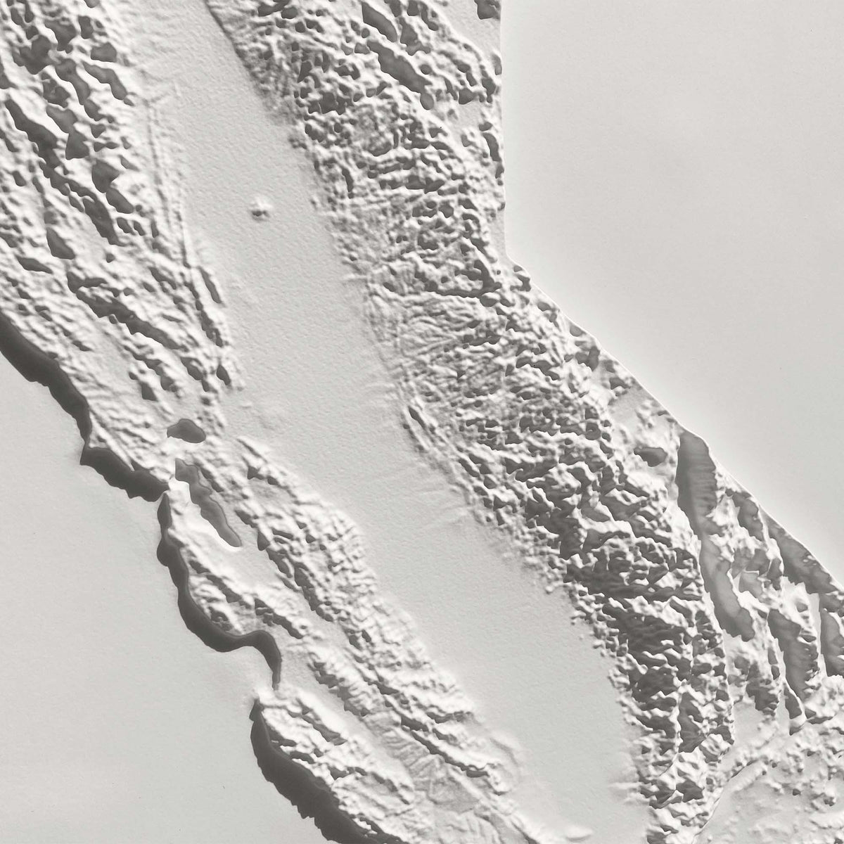 3D California Raised Relief Map - Muir Way