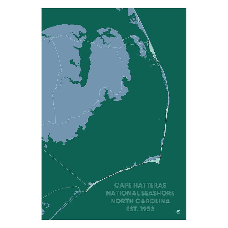 Cape Hatteras National Park Poster | National Park Map | Muir Way