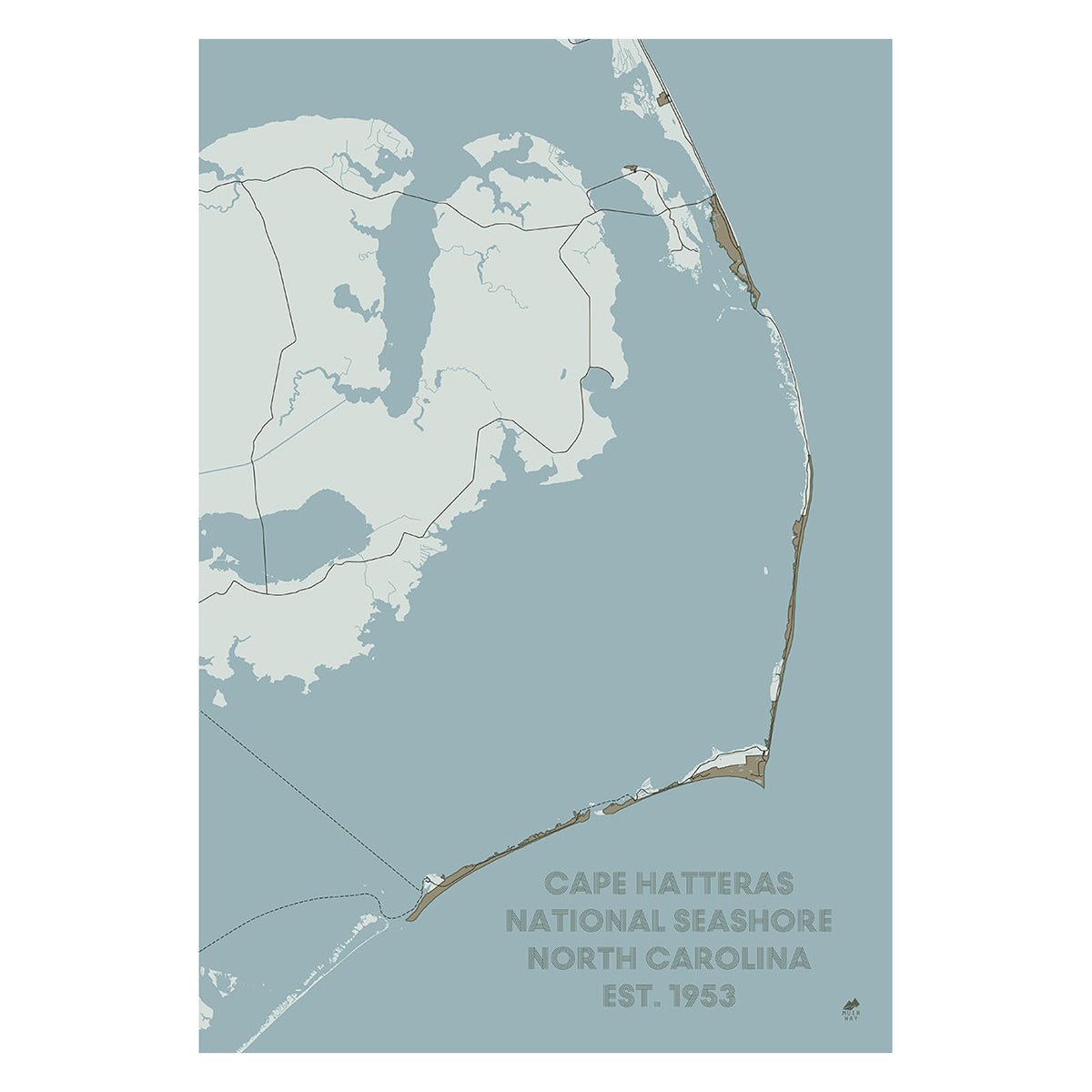 Cape Hatteras National Park Poster | National Park Map | Muir Way