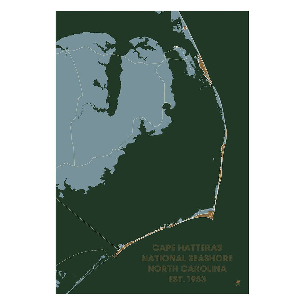 Cape Hatteras National Park Poster | National Park Map | Muir Way