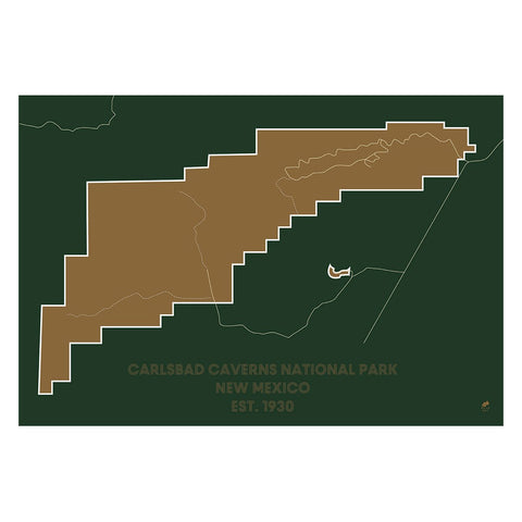 Carlsbad Caverns National Park Poster | National Park Map | Muir Way