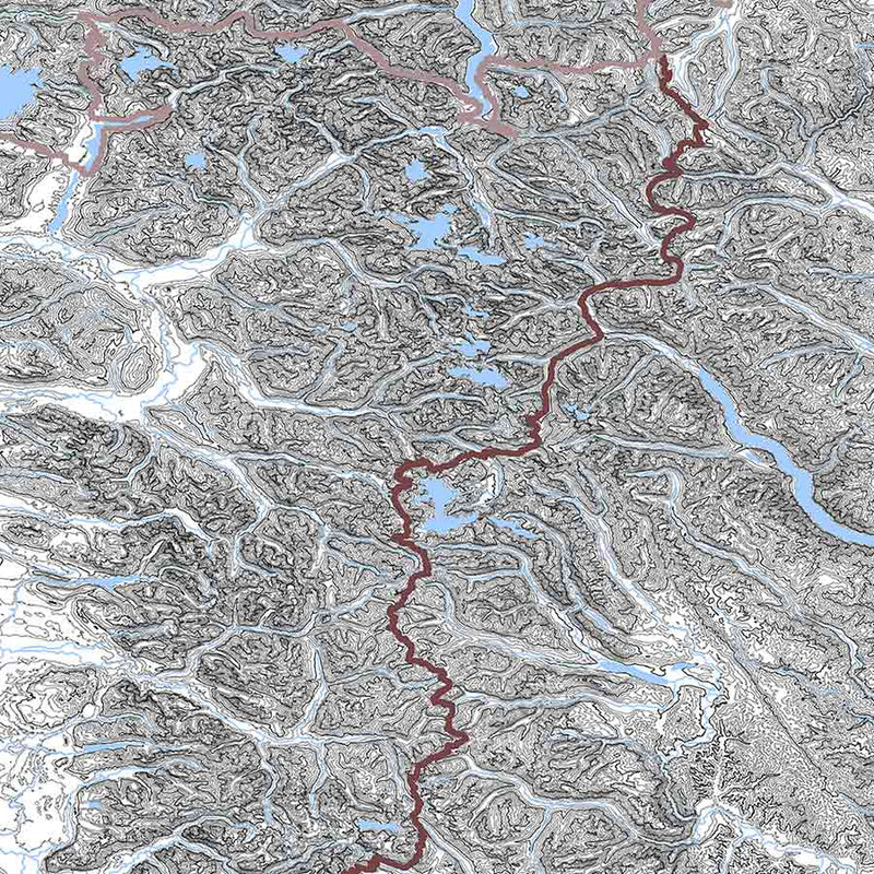 Cascade Mountain Range Map featuring the Pacific Crest Trail - Muir Way