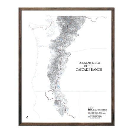 Cascade Mountain Range Map featuring the Pacific Crest Trail – Muir Way