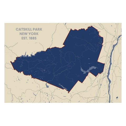 Catskill Park Poster | New York State Park Map | Muir Way