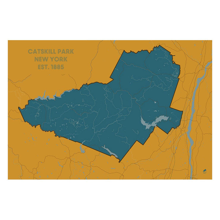 Catskill Park Poster | New York State Park Map | Muir Way