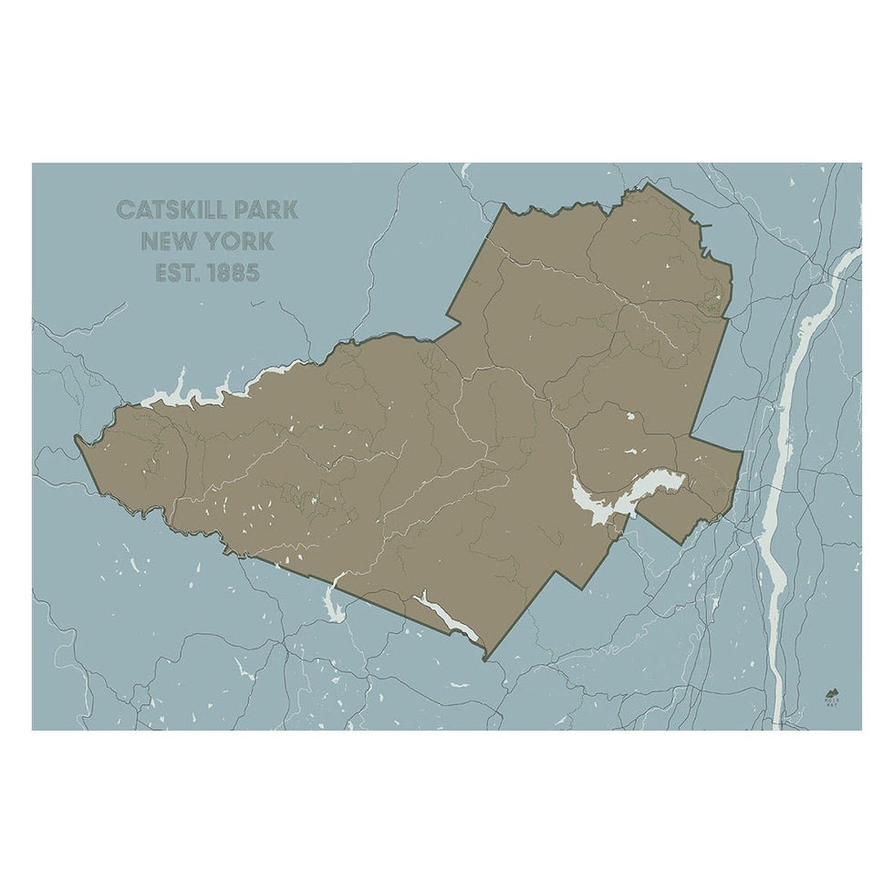 Catskill Park Poster | New York State Park Map | Muir Way