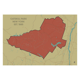 Catskill Park Poster | New York State Park Map | Muir Way