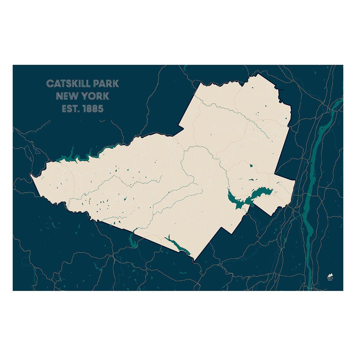 Catskill Park Poster | New York State Park Map | Muir Way