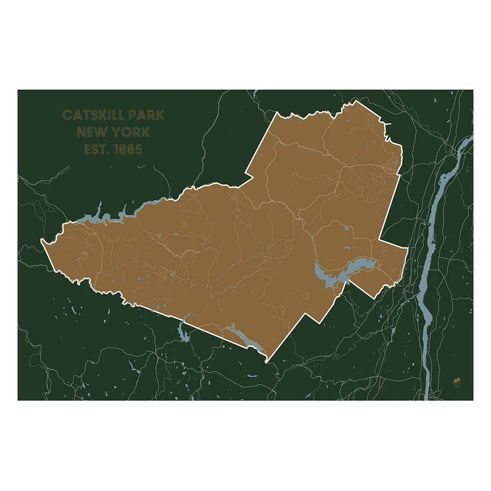 Catskill Park Poster | New York State Park Map | Muir Way