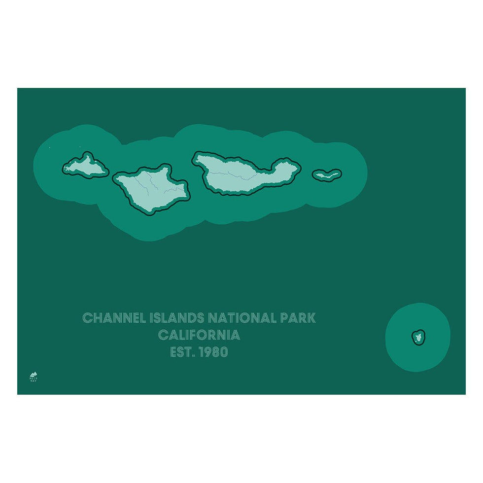 Channel Islands National Park Poster | National Park Map | Muir Way