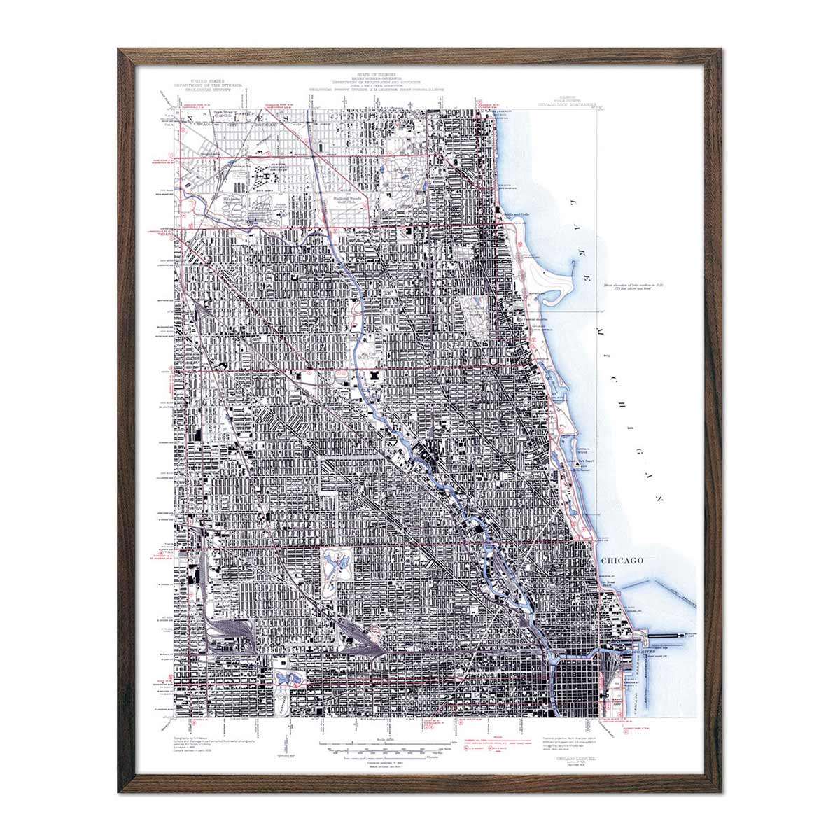Chicago, IL 1939 USGS Map - Muir Way