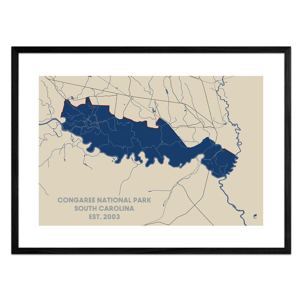 Congaree National Park Poster | National Park Map | Muir Way